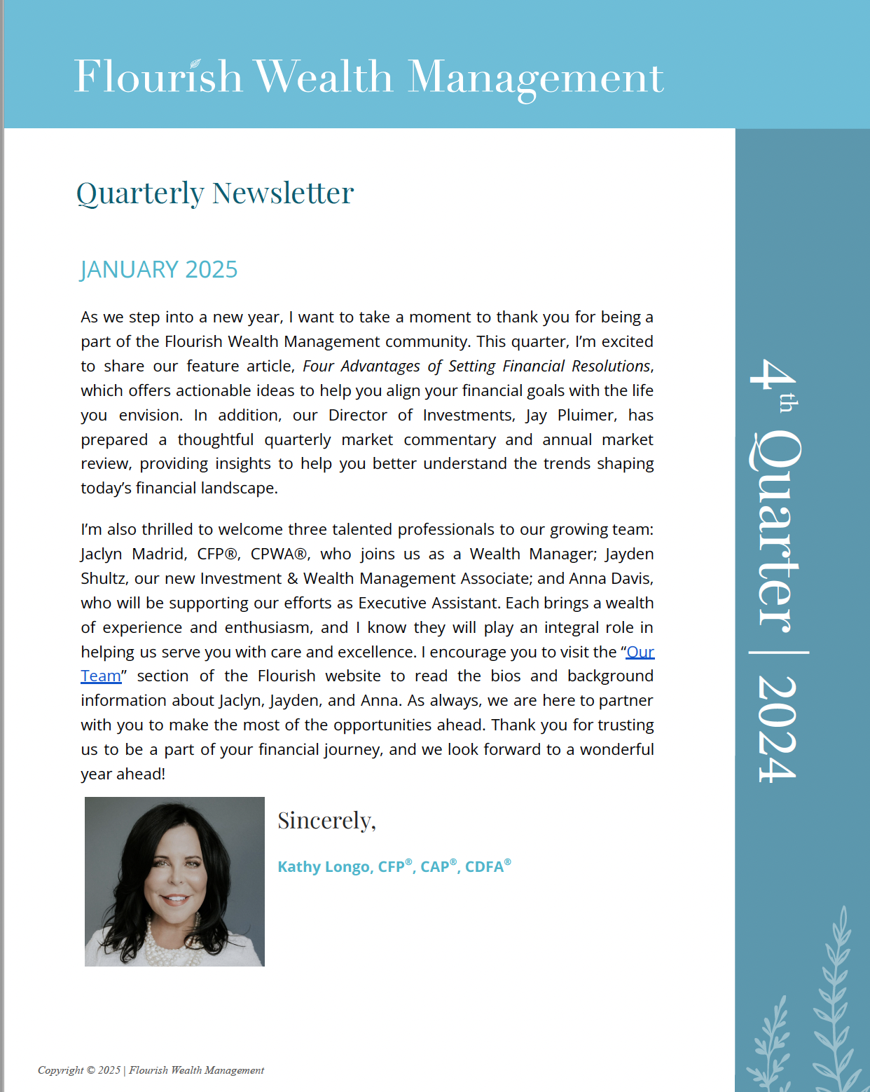 Flourish Wealth Management Newsletter | January 2025 Highlights